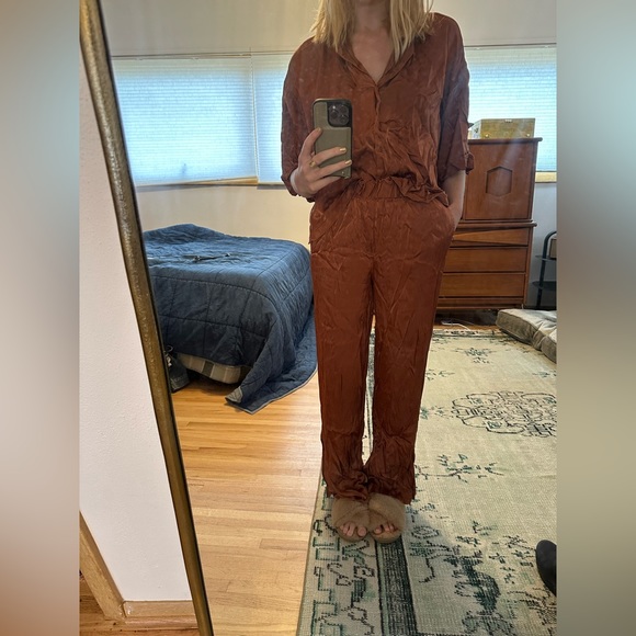 Zara | Pants & Jumpsuits | Zara Silky Rust Colored Pants Set | Poshmark